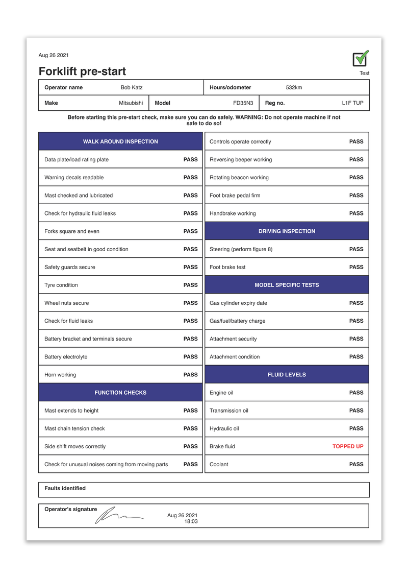 Pre-start app - JSA On The Go